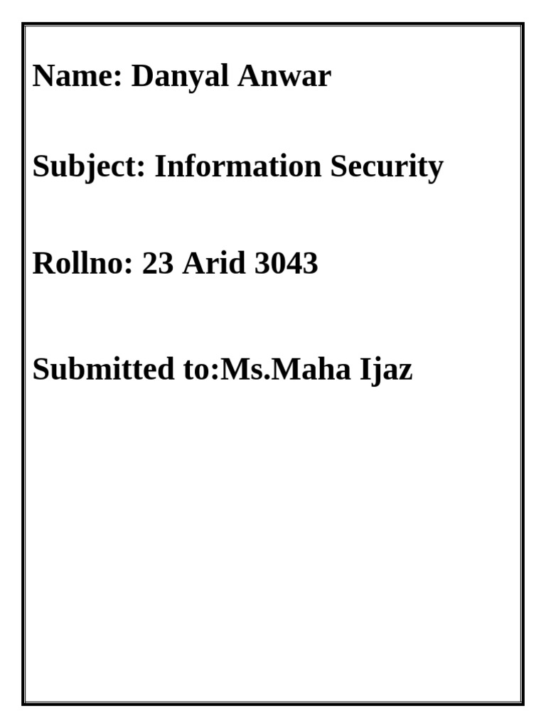 Information Security 1 Task Pdf Security Computer Security