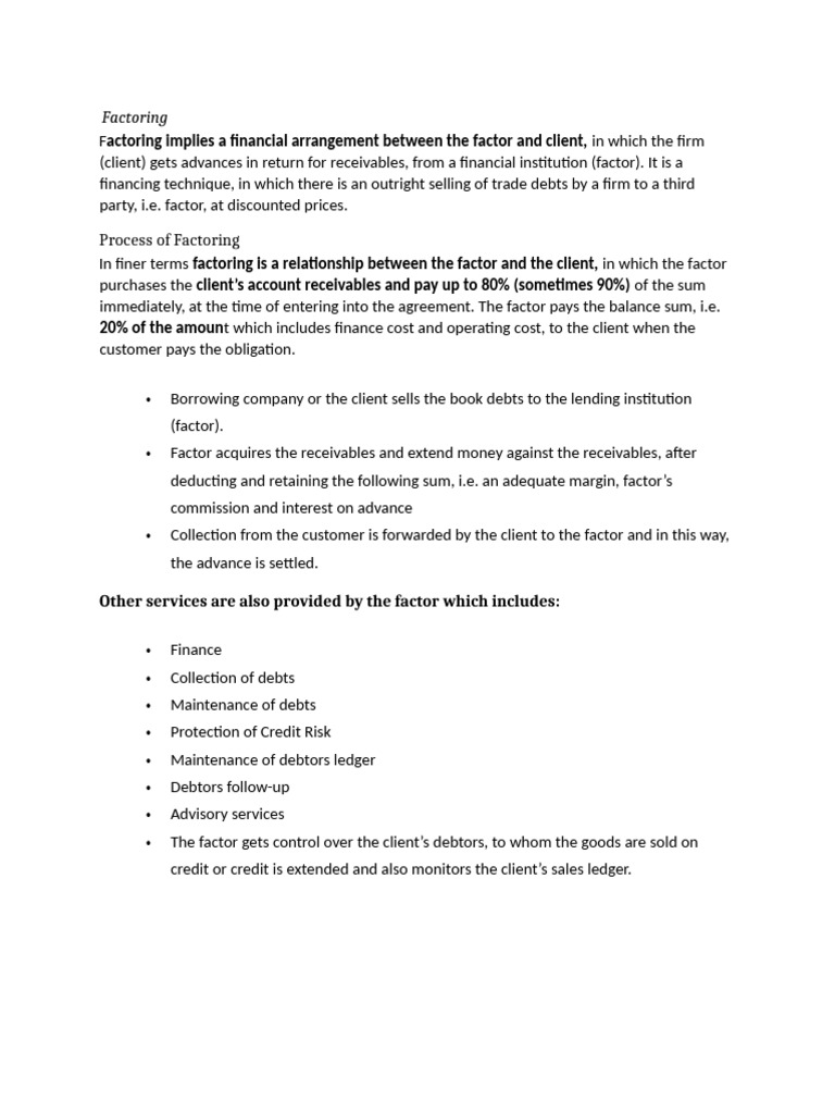 Factoring and forfeiting | PDF | Factoring (Finance) | Debt