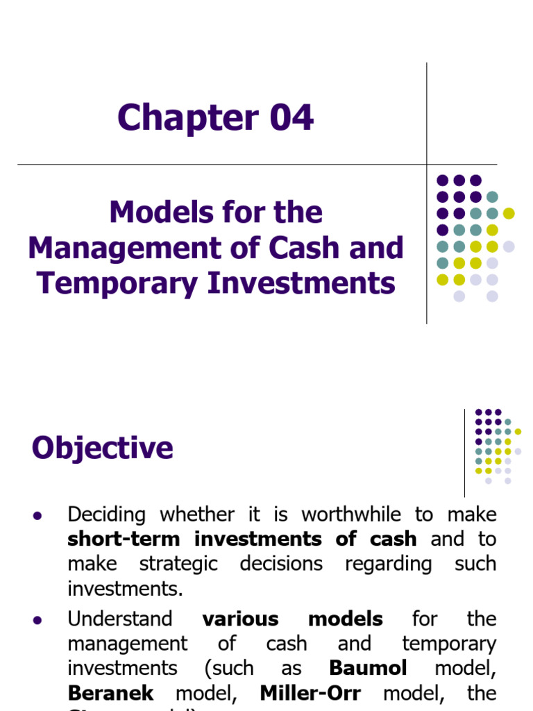 Chap 04 - Models For The Management of Cash | PDF | Interest | Normal ...