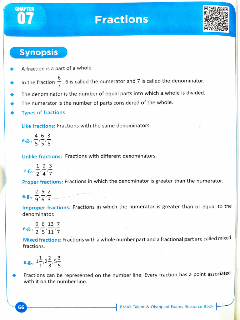 BMA Class 6 CH 7 Fractions | PDF | Lexicology | Algebra