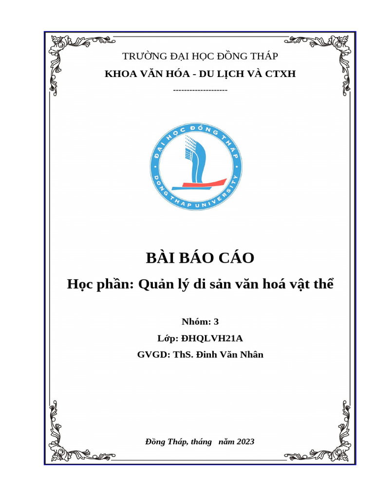 bài báo cáo DSVH | PDF