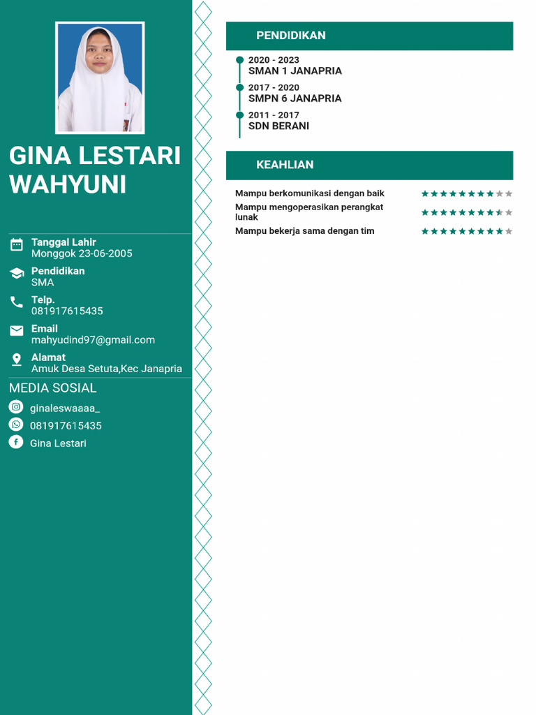 Cv Gina Asli | PDF
