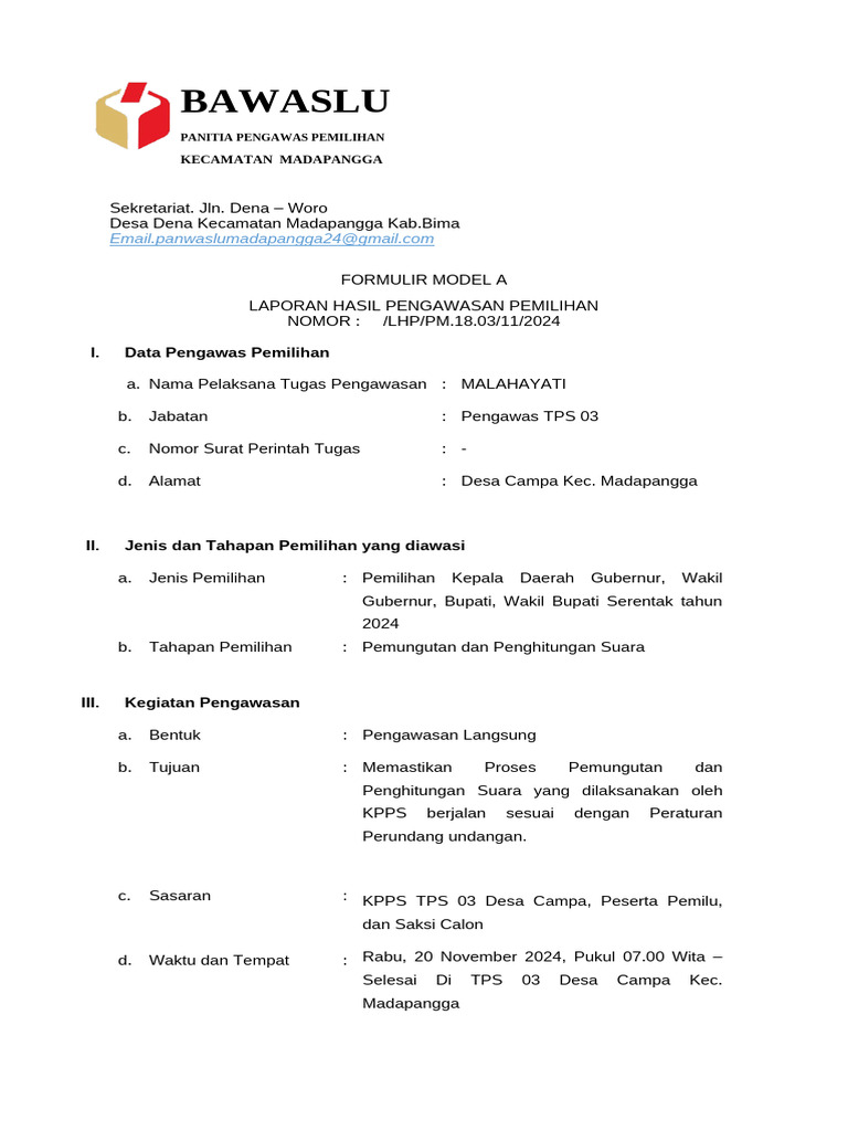 LHP (Laporan Hasil Pengawasan) | PDF