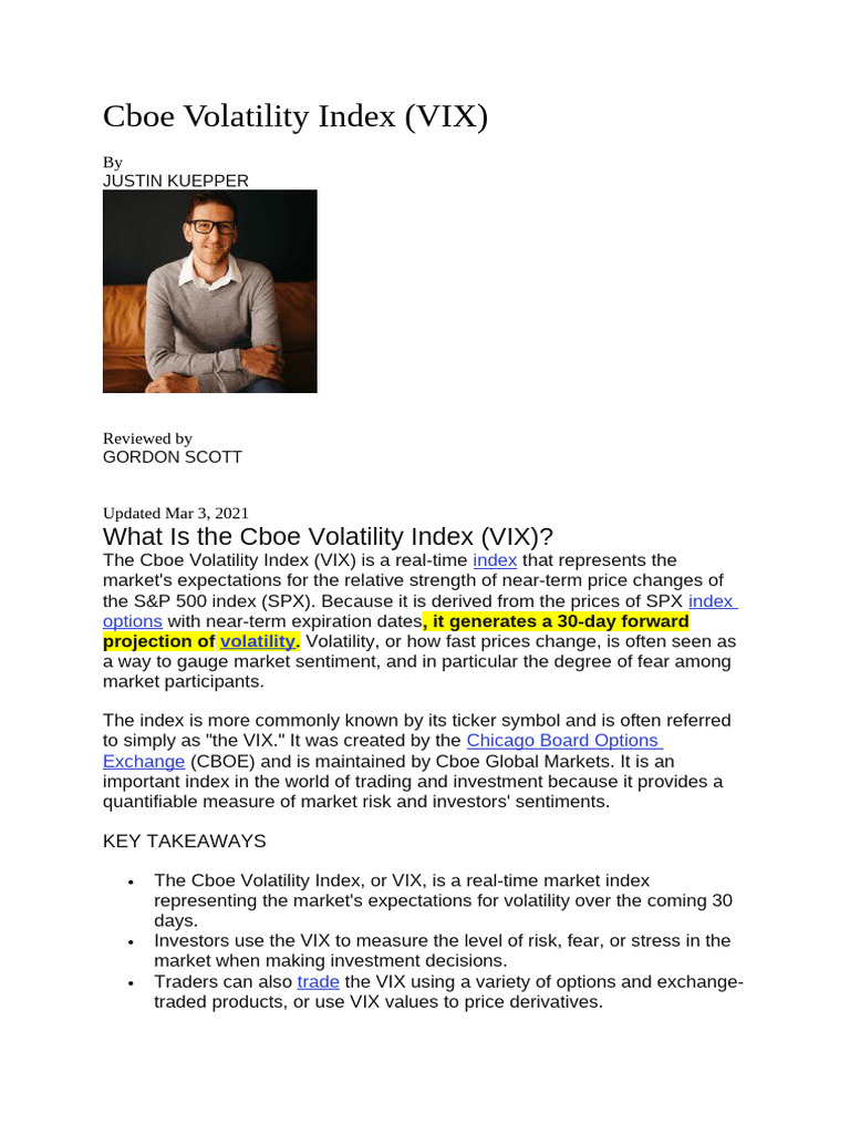 Vix VXN | PDF | Vix | Option (Finance)