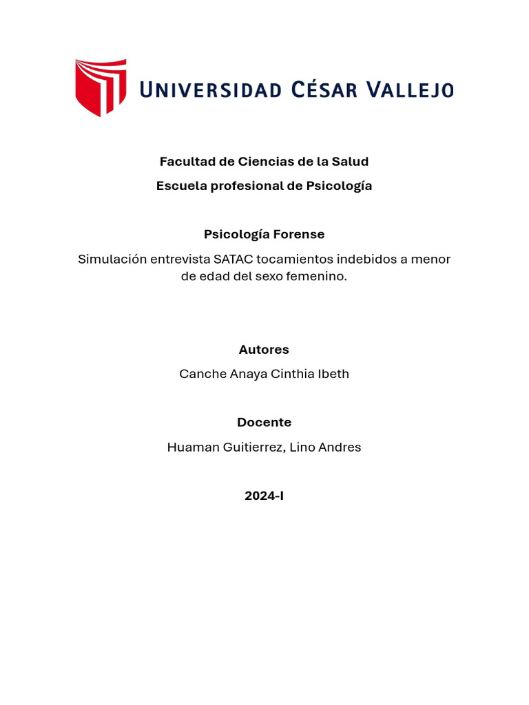 SATAC Simulacion Sesion 6 Psicologia Forense | PDF | Sicología