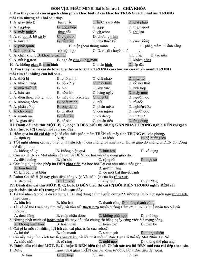 B Test Theo Form 2025 - Anh 10 Global Success Grade 10 - UNIT 5 - Test ...