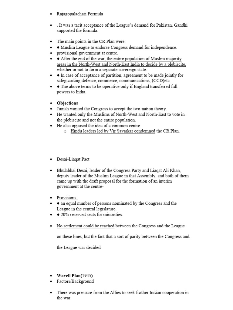 Rajgopalchari Desai Liaqat Wavell | PDF | All India Muslim League | Pakistan