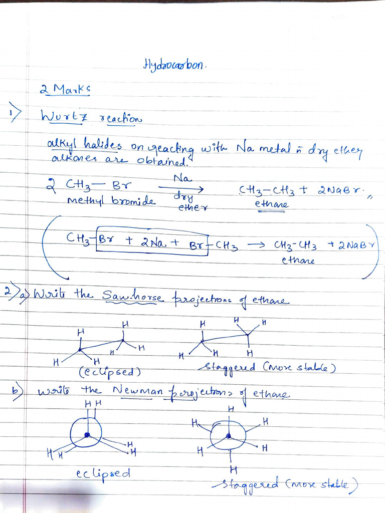 Hydrocarbons Most Important Questions With Answers | PDF | Chemical ...