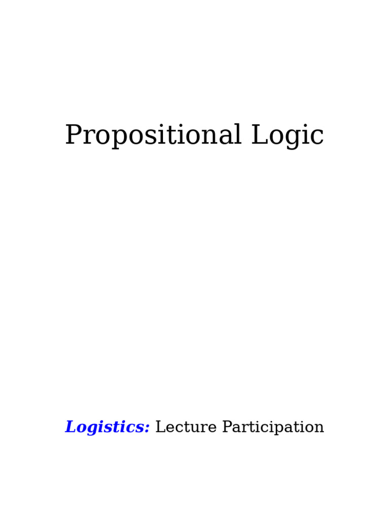 Lecture 3 | PDF | Metalogic | Semantics