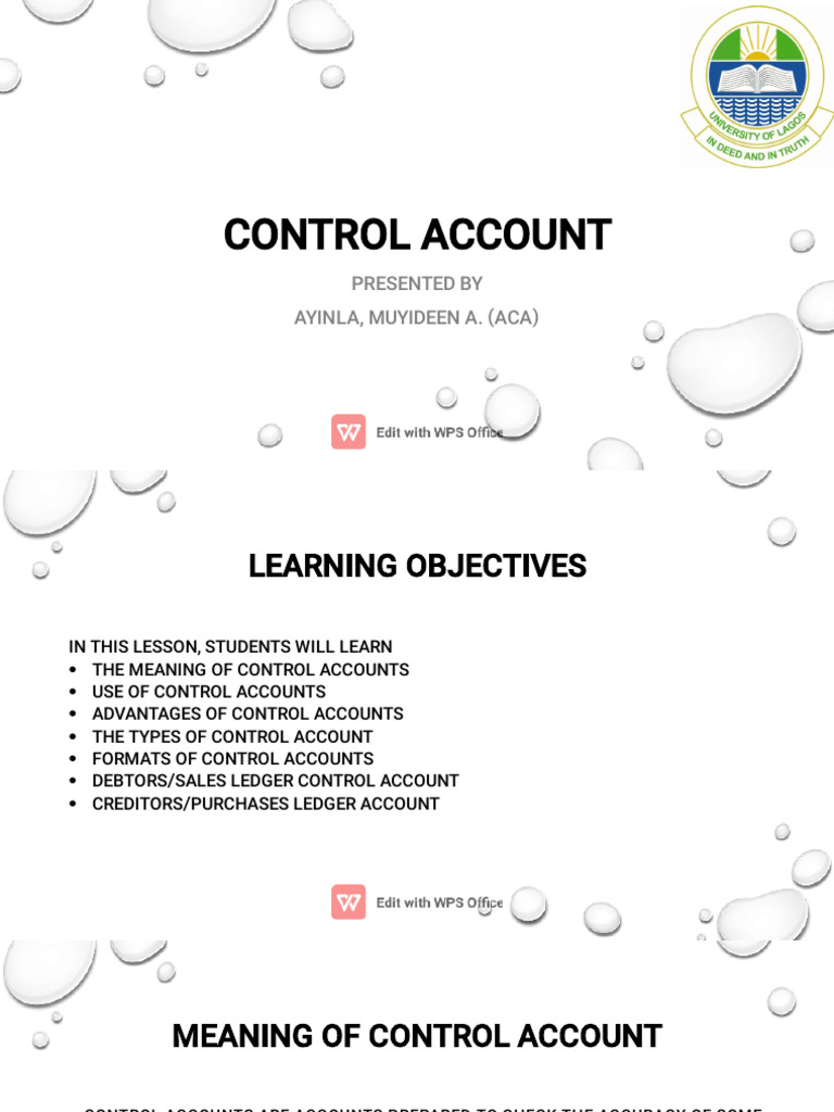 Control Account (1) | PDF | Debits And Credits | Business Economics
