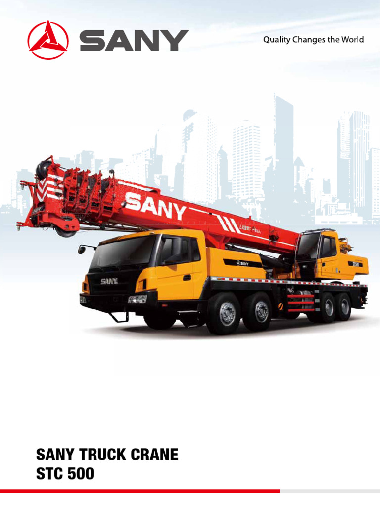Sany STC500 Truck Crane Technical Specifications & Load Chart | PDF ...