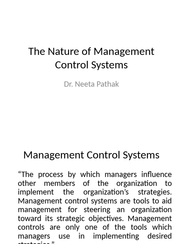 The Nature of Management Control Systems | PDF | Information | Thermostat