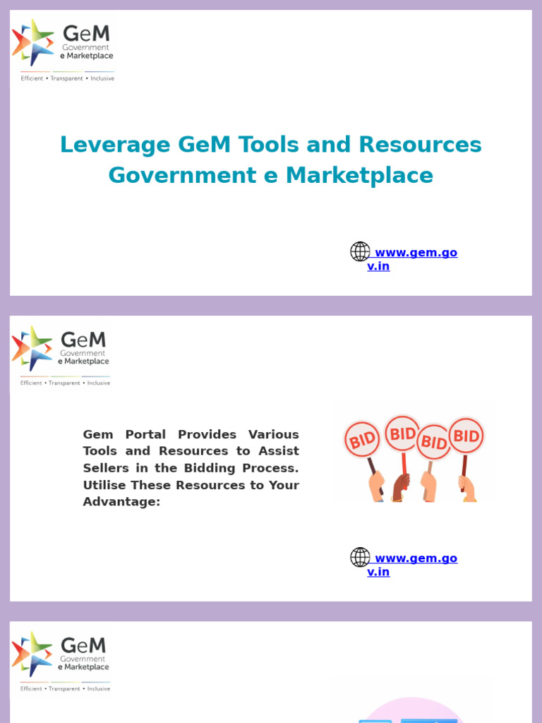 Benefits of GeM Tools for Sellers | PDF