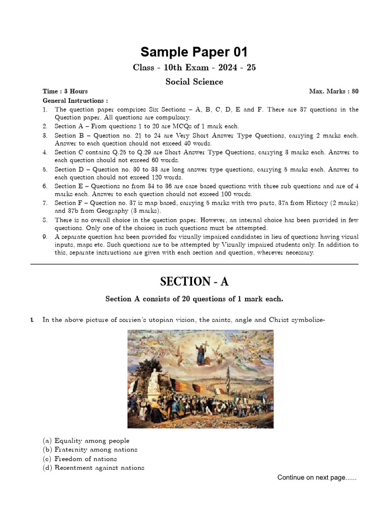 CBSE Class 10 Social Science Sample Paper | PDF | Green Revolution ...