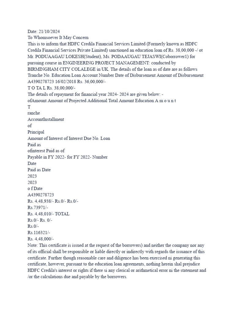 HDFC Credila Financial Services EV | PDF