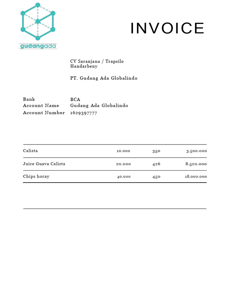 Invoice CV Saranjana | PDF