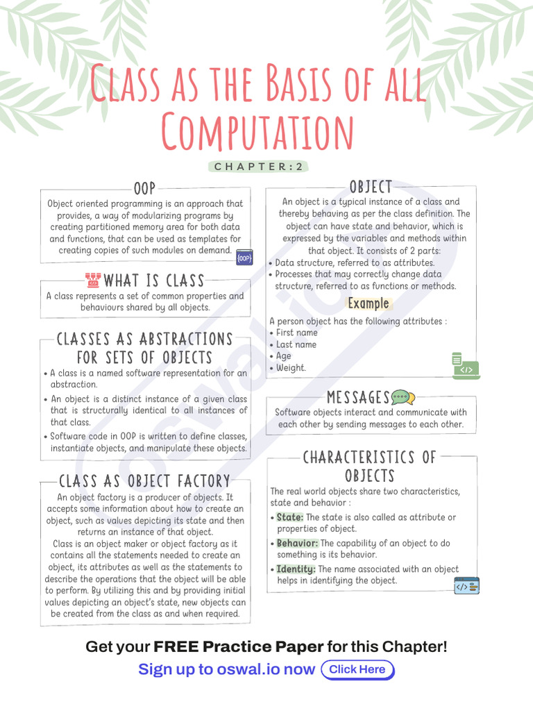 2 Class As The Basis Of All Computation Pdf Class Computer Programming Data Type