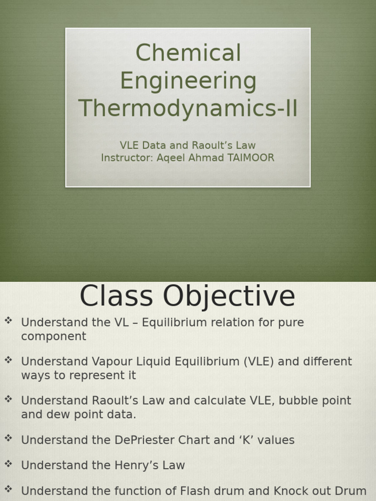 VLE Data and Raoults Law | PDF | Distillation | Atmosphere