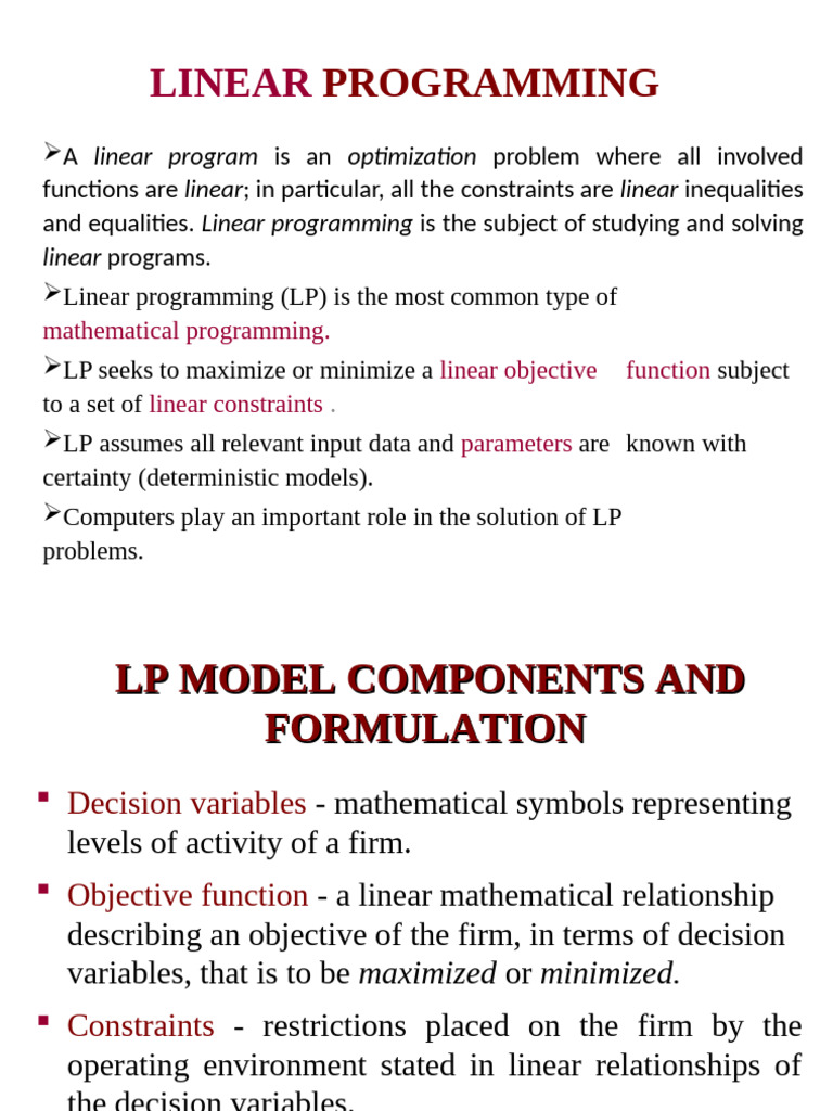 Chapter Two-Linear Proramming | PDF | Mathematical Optimization ...