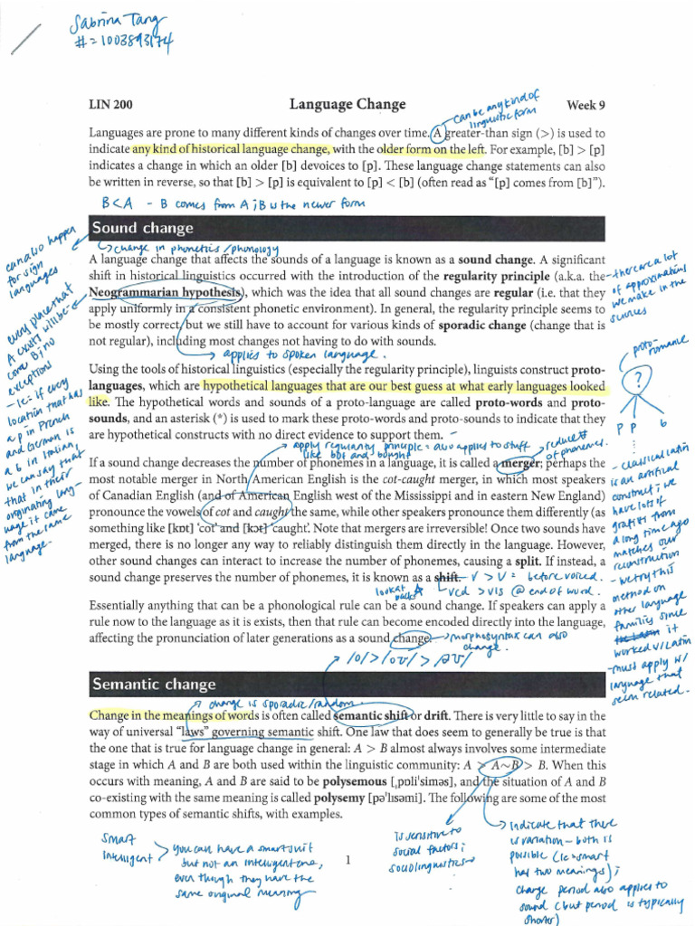 Language Changes | PDF