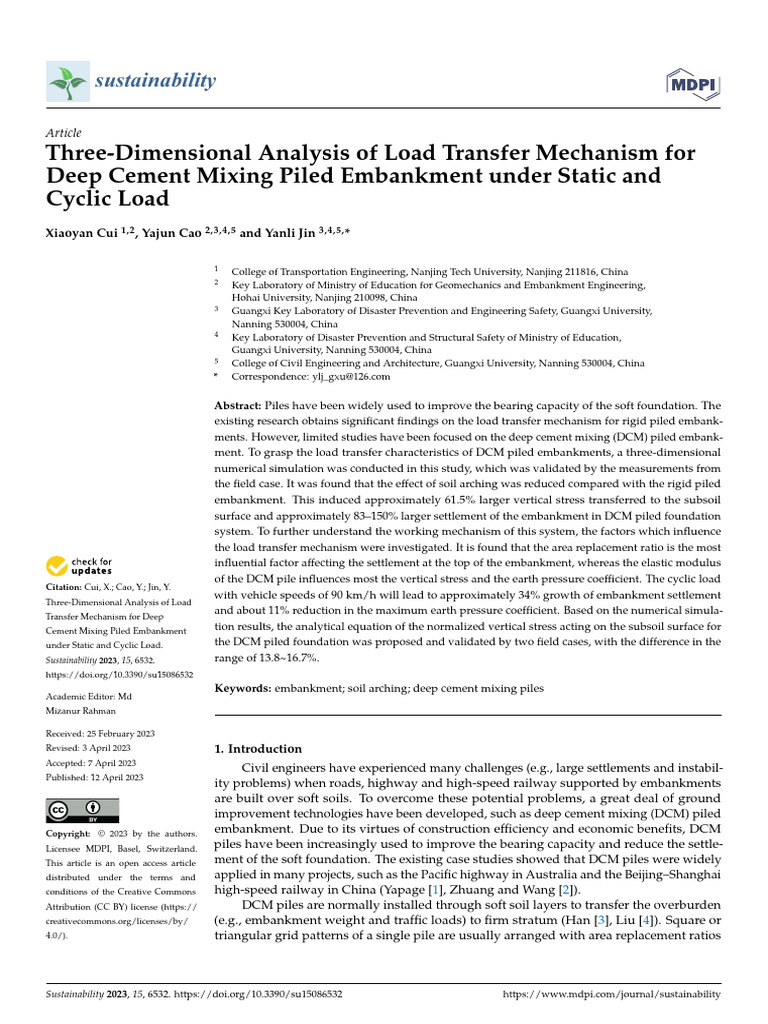 Three-Dimensional Analysis of Load Transfer Mechanism for Deep Cement ...
