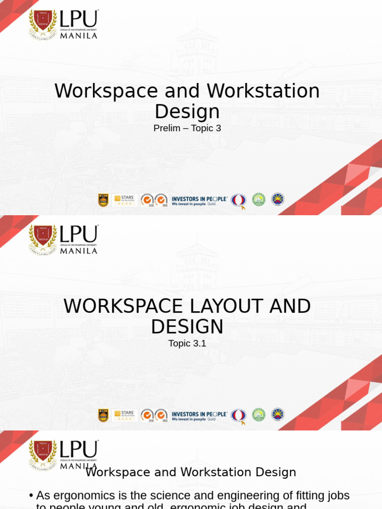Prelim - Topic 3 - Workspace and Workstation Design | PDF | Shift Work | Human Factors And ...
