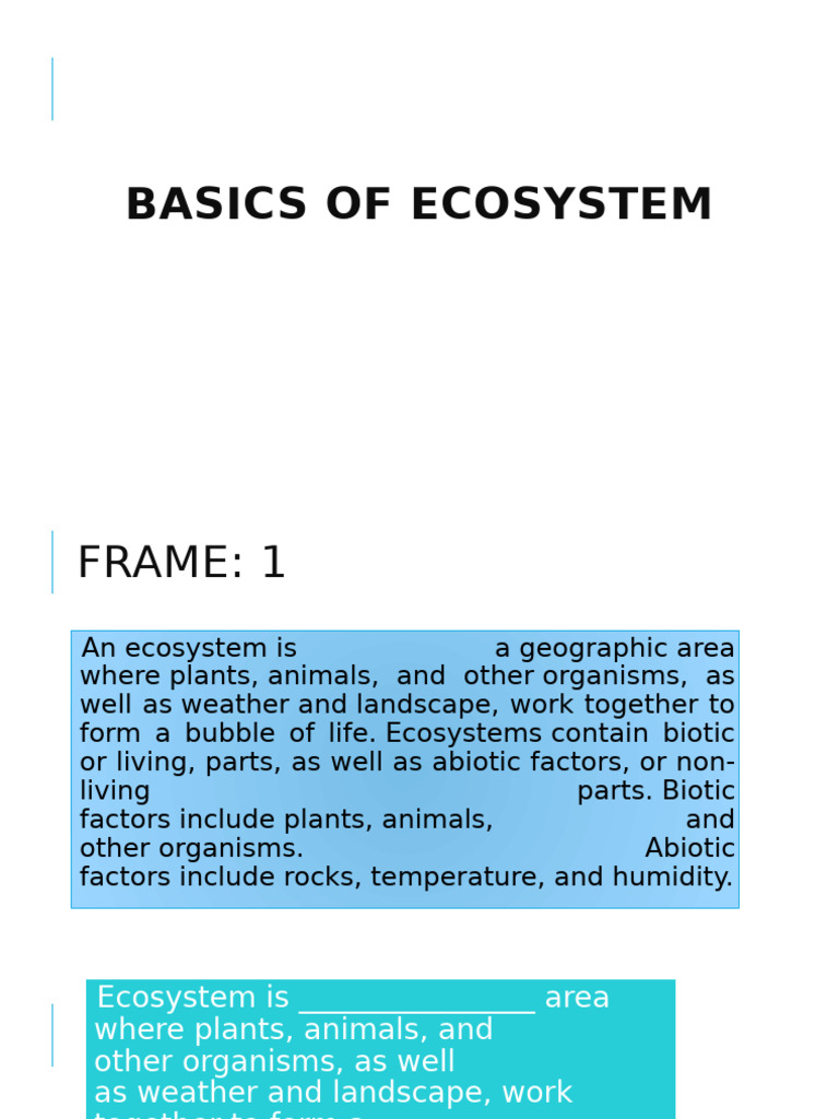 Basics of Ecosystem Framework | PDF | Ecosystem | Desert