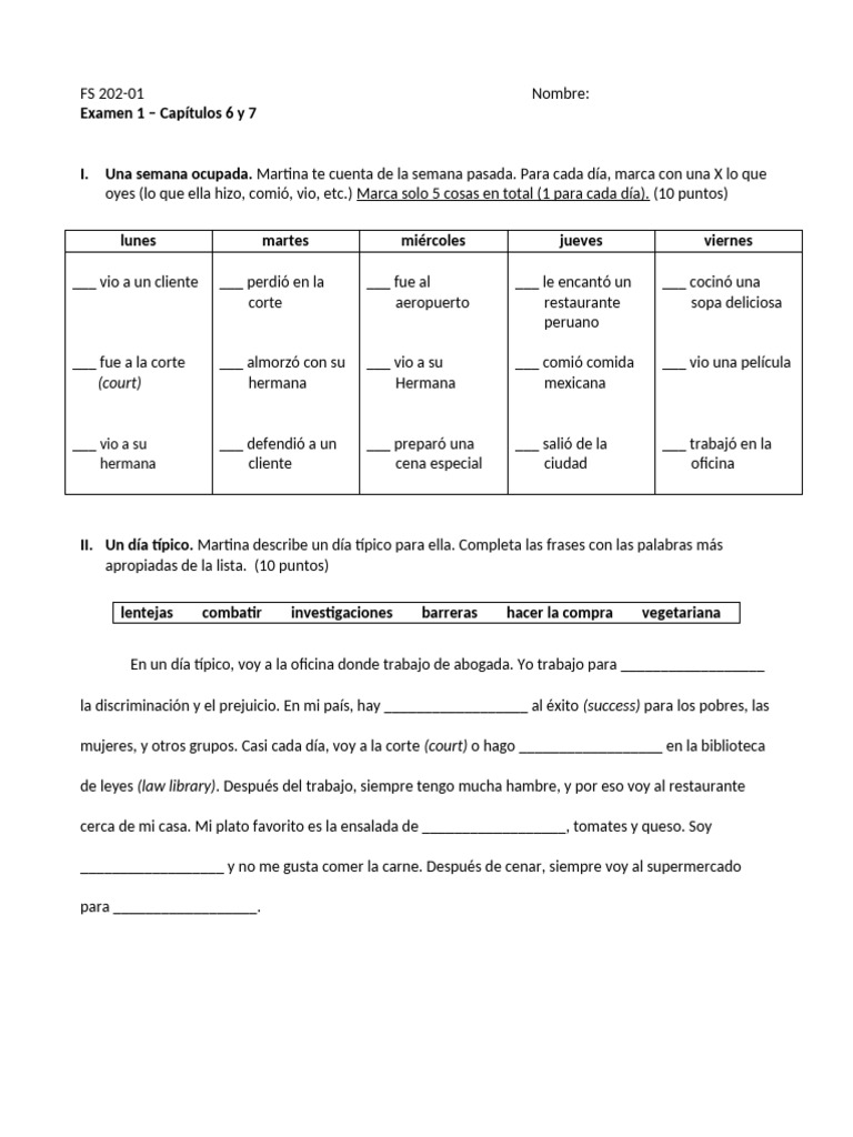 Examen 1 | PDF | Alimentos | Cocinando