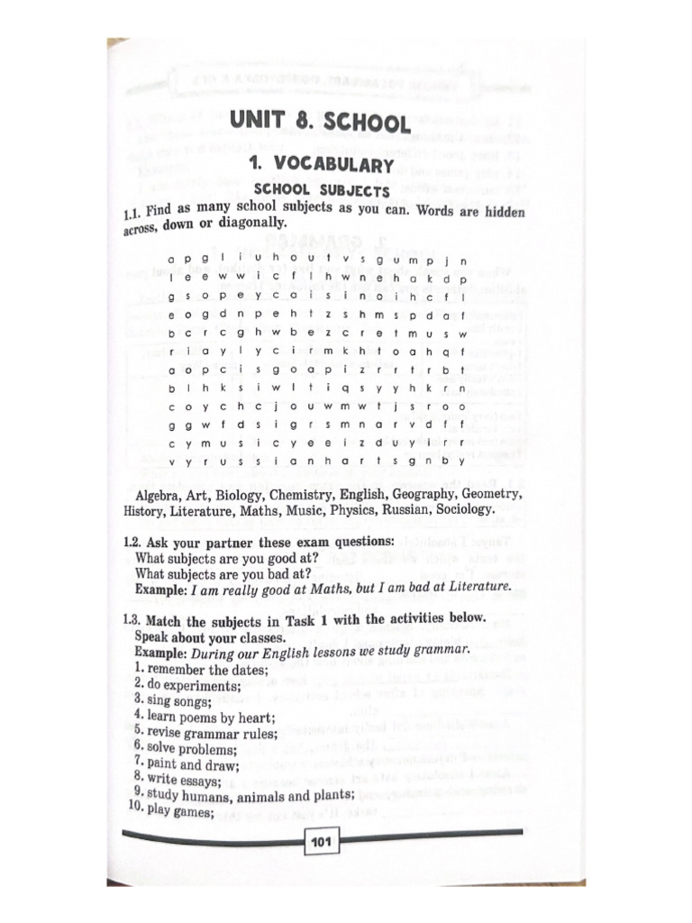 UNIT 8. SCHOOL | PDF