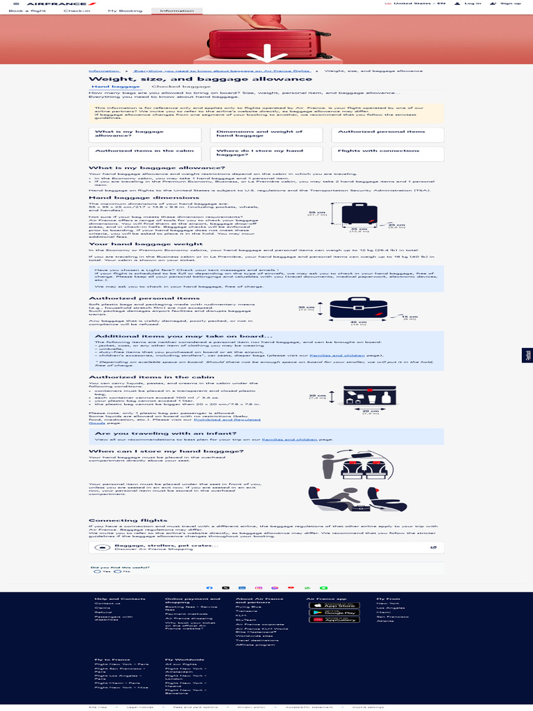 Baggage | Air France | PDF | Baggage | Aviation
