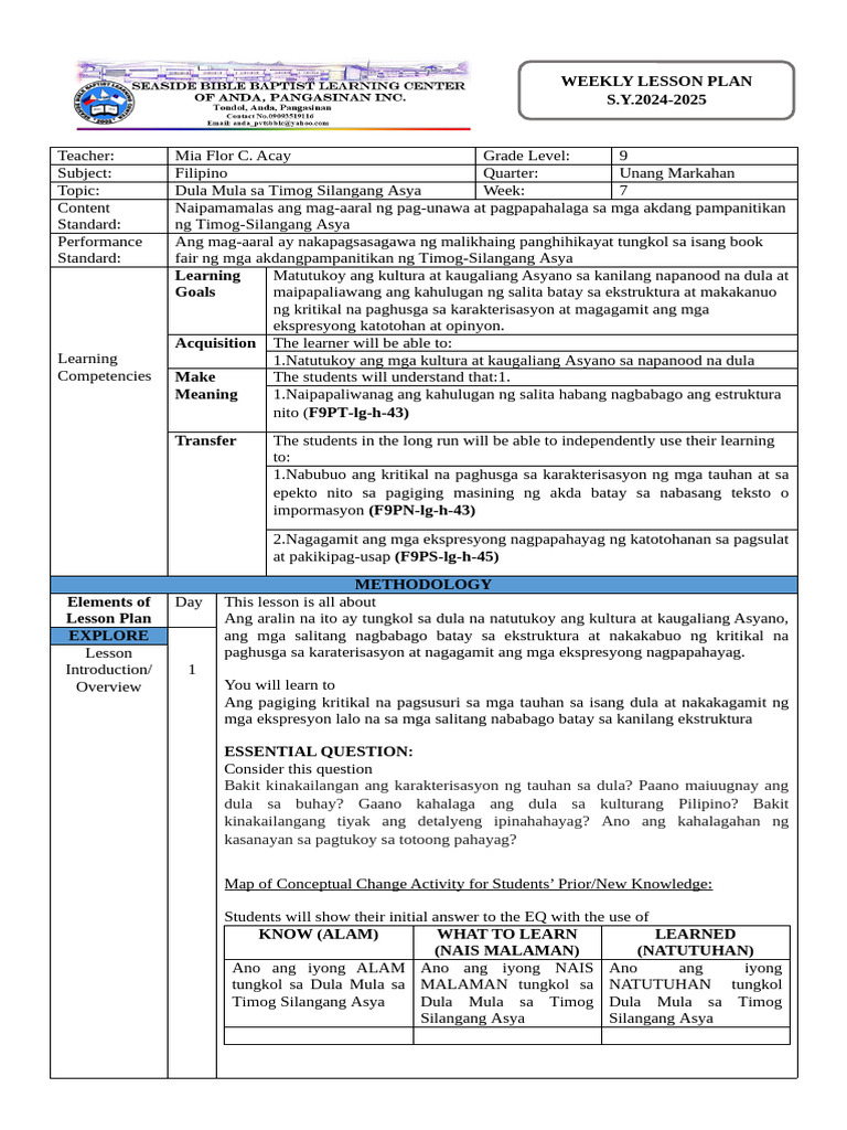 6 WEEKLY LP G9-FIL | PDF