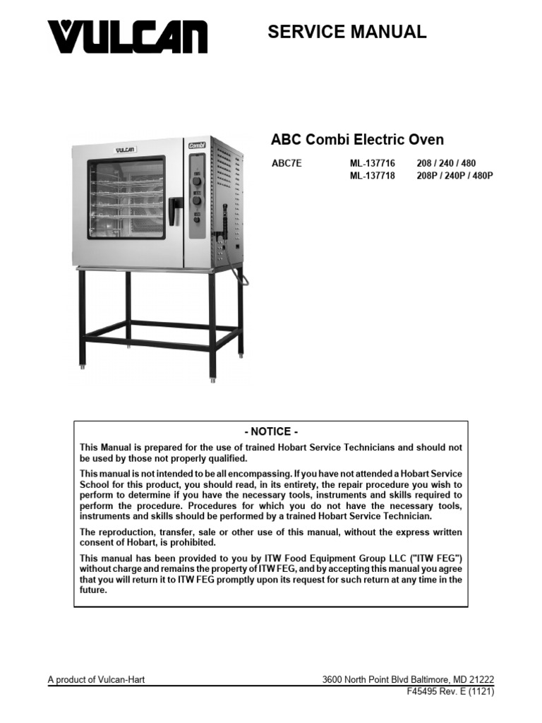 ABC Combi Electric Oven Service Manual | PDF | Water Purification | Water