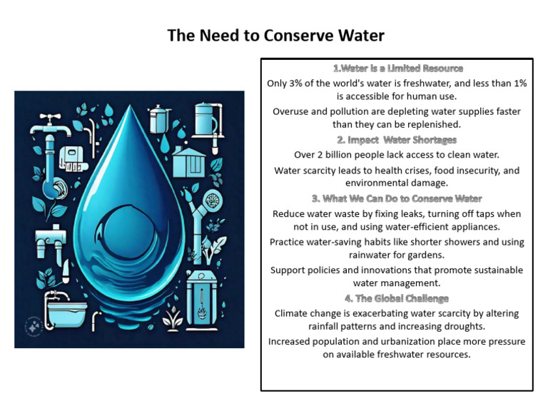 The Need to Conserve Water | PDF