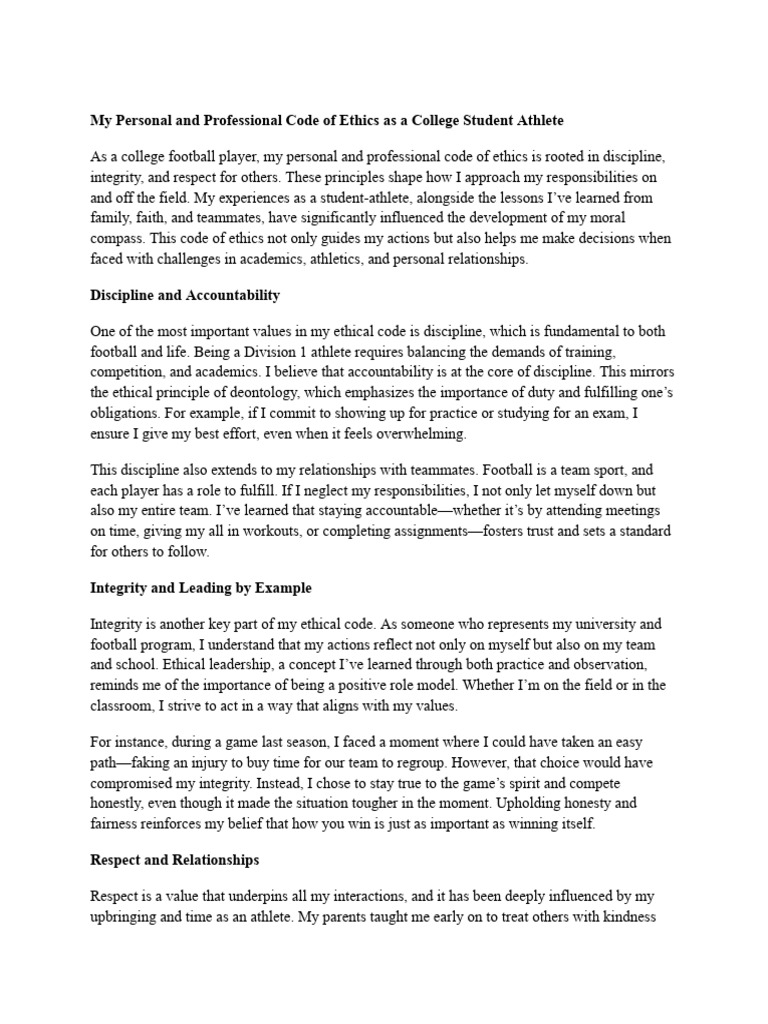 Code of ethics | PDF | Disciplines | Integrity