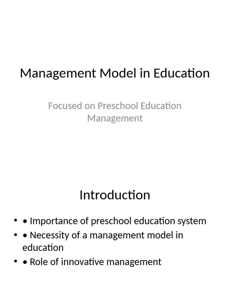 Management Model in Education | PDF