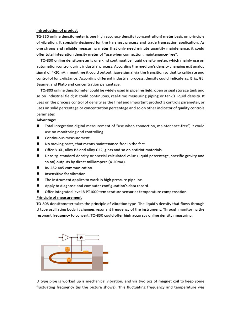 User Manual of Density Meter | PDF | Oscillation | Density