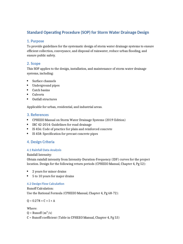 SOP 0storm Water Design | PDF