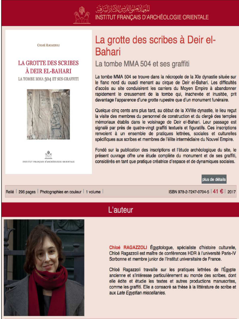 2017 La Grotte Des Scribes A Deir El Bah | PDF