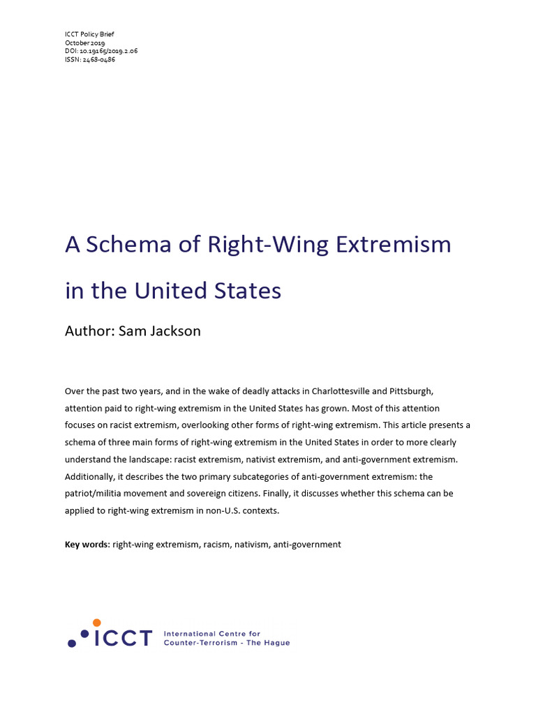 A Schema of Right-Wing Extremism in The United States | PDF | Cliven ...
