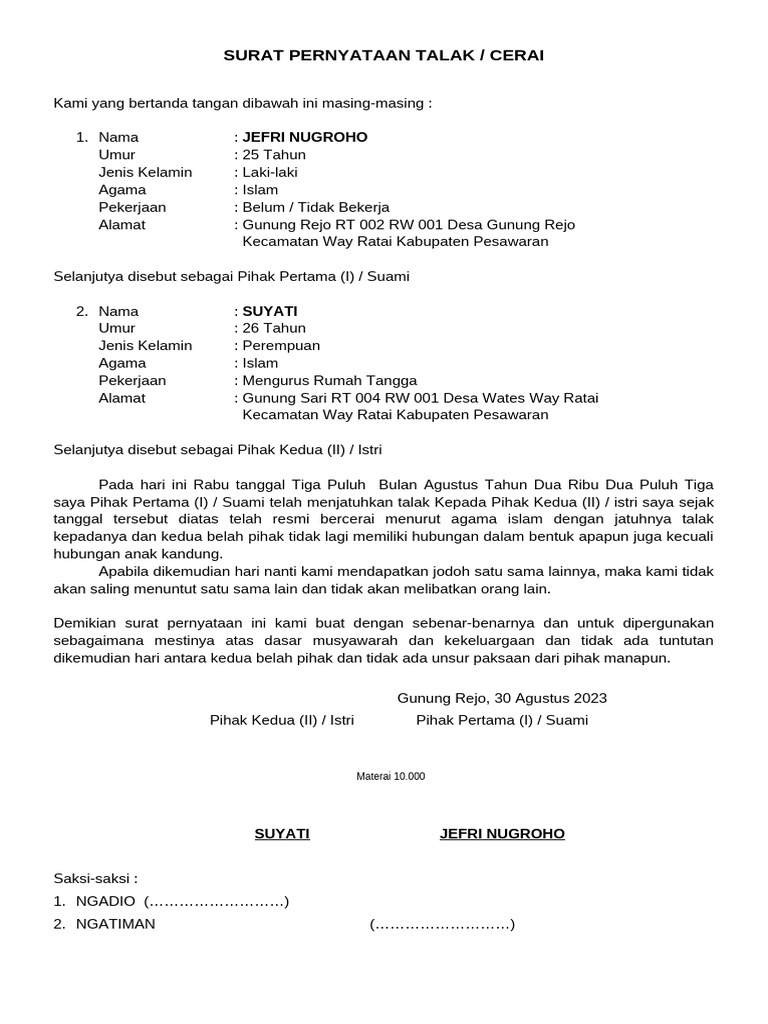SURAT TALAK | PDF
