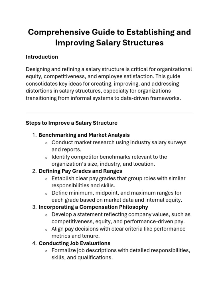 Comprehensive Guide To Establishing and Improving Salary Structures ...