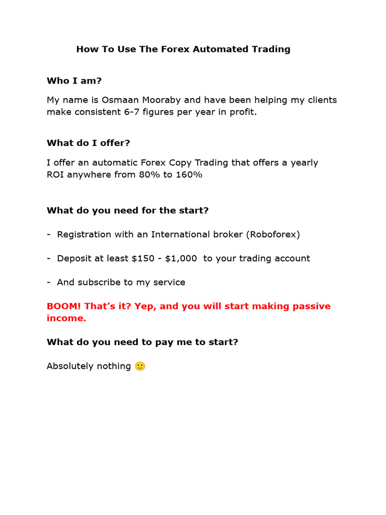 Forex Automation Trading - Clients ONLY | PDF