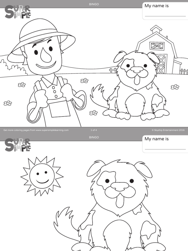 BINGO Coloring Pages for Kids | PDF