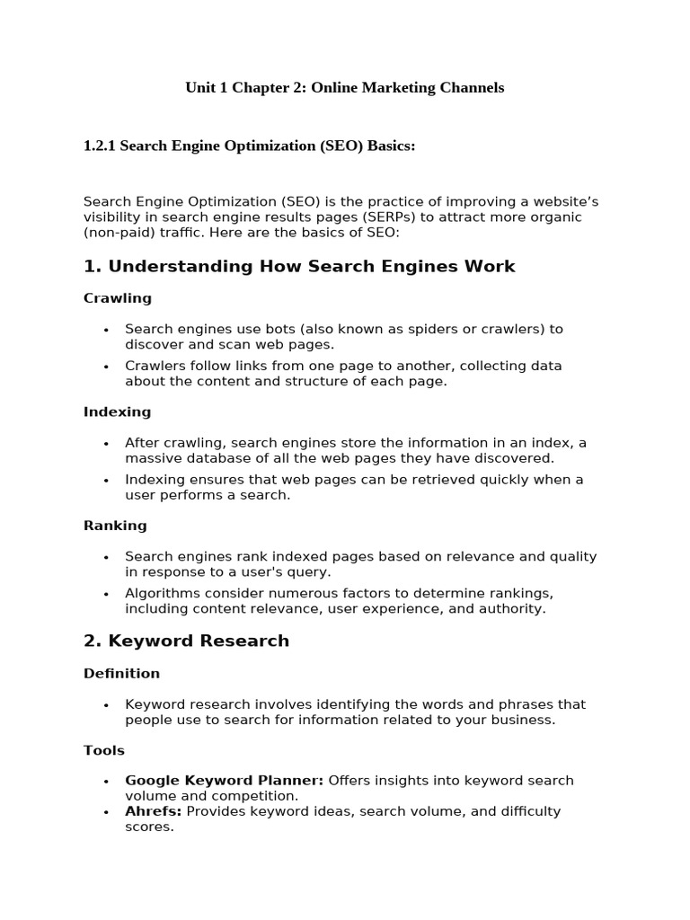 Unit 1 - Chapter 2 - Digital - Marketing | PDF | Search Engine ...