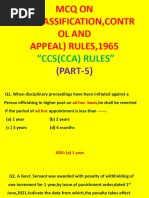 MCQ on CCS (CCA) Rules 1965 | PDF | Core Civic | Government
