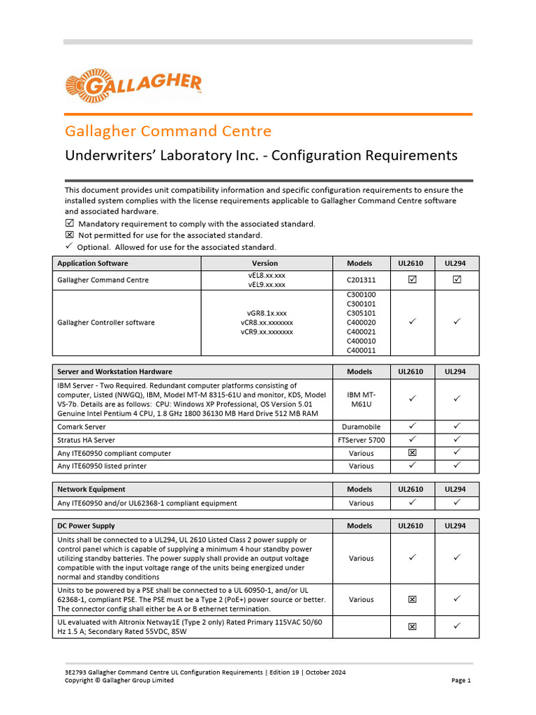 3E2793 Command Centre UL Configuration Requirements | PDF | Security ...