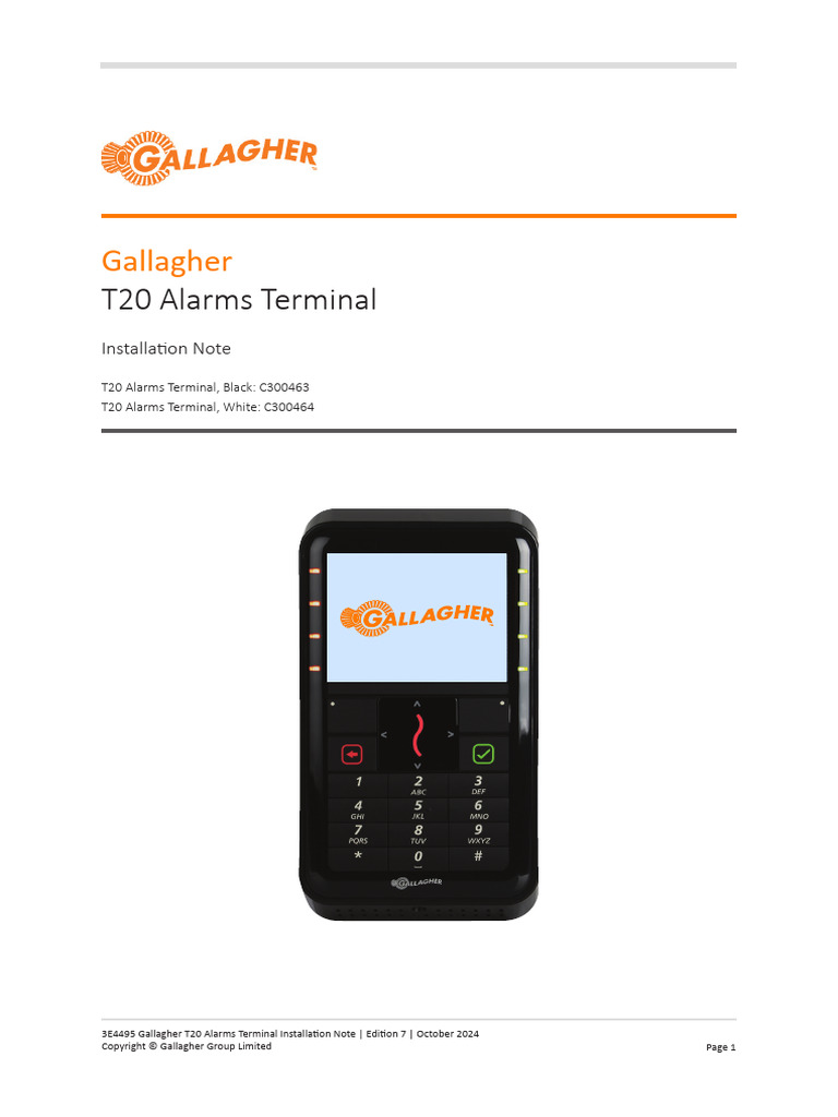 3E4495 Install Note T20 Alarms Terminal | PDF | License | Source Code