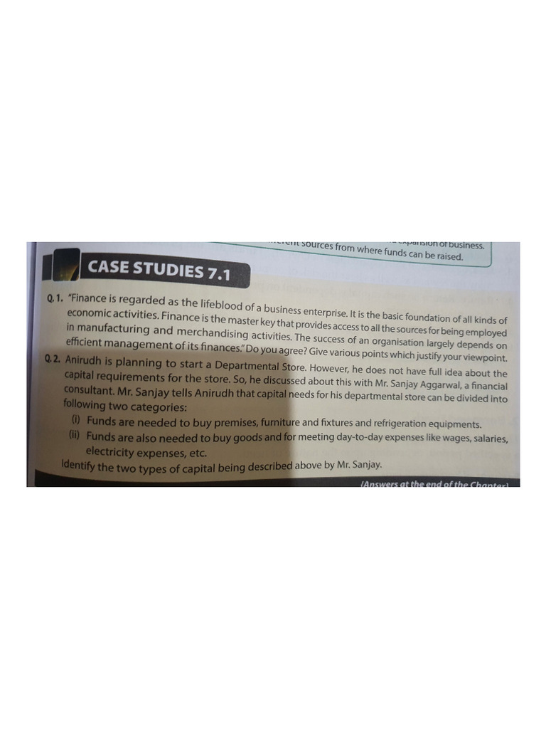 Case Studies (Sources of Business Finance) | PDF