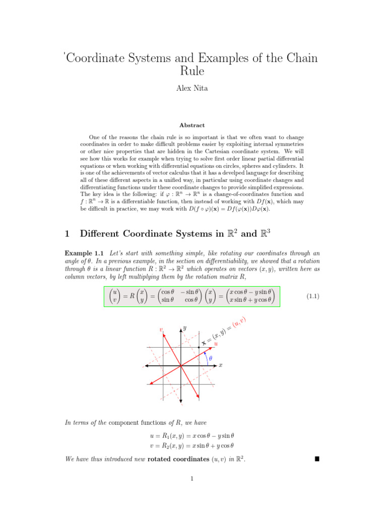 Examples of the Chain Rule | PDF | Coordinate System | Equations