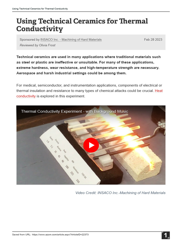 Using-Technical-Ceramics-for-Thermal-Conductivity | PDF | Ceramics | Electrical Resistivity And ...